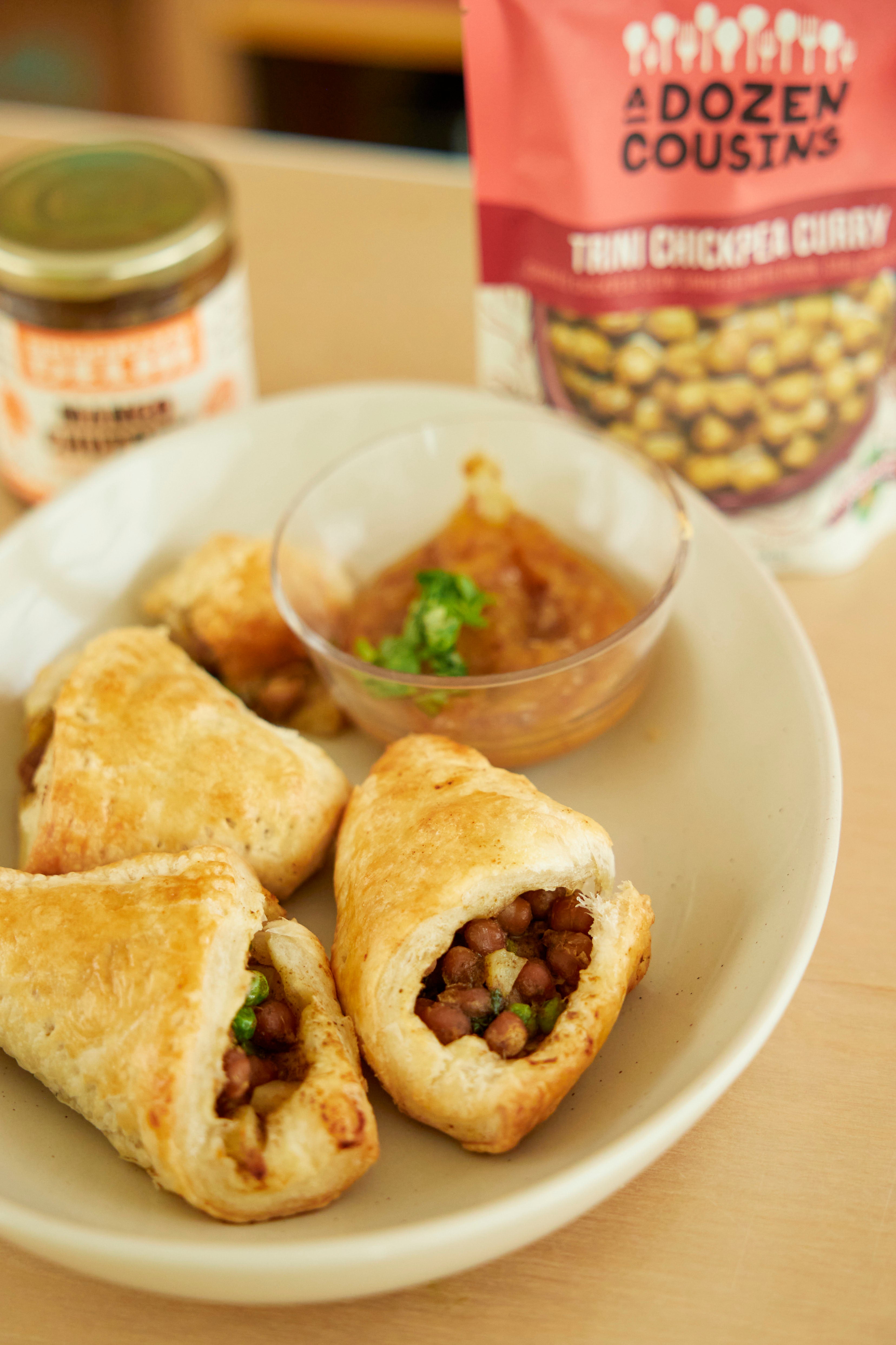 TRINI CHICKPEA CURRY PUFFS – A Dozen Cousins